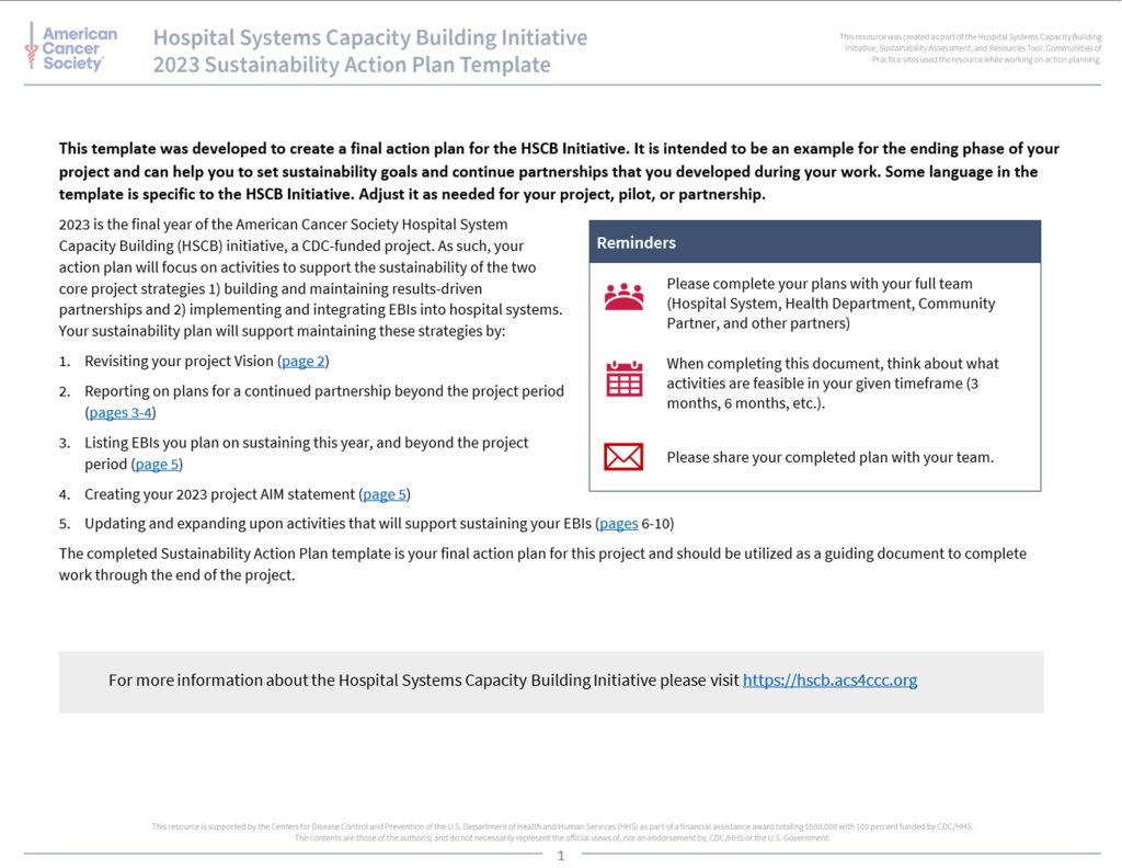 Sustainability Assessment and Action Planning - Hospital Systems ...